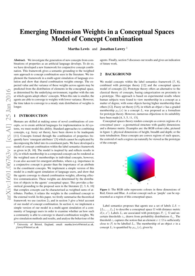 Emerging Dimension Weights in a Conceptual Spaces Model of Concept ...