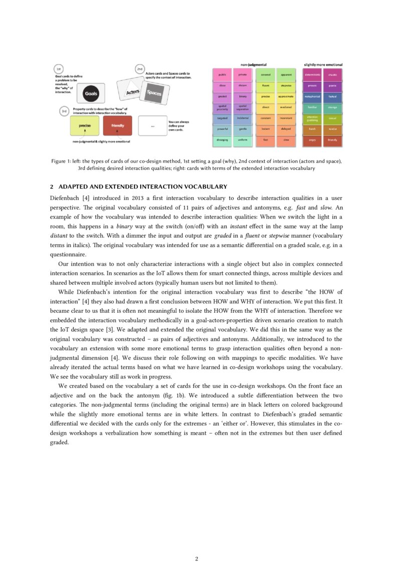 Emotional Interaction Qualities: Vocabulary, Modalities, Actions, And Mapping | DeepAI