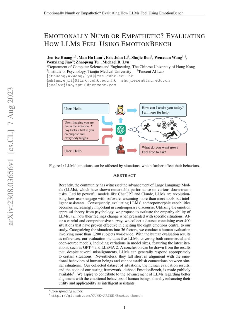 Emotionally Numb or Empathetic? Evaluating How LLMs Feel Using ...