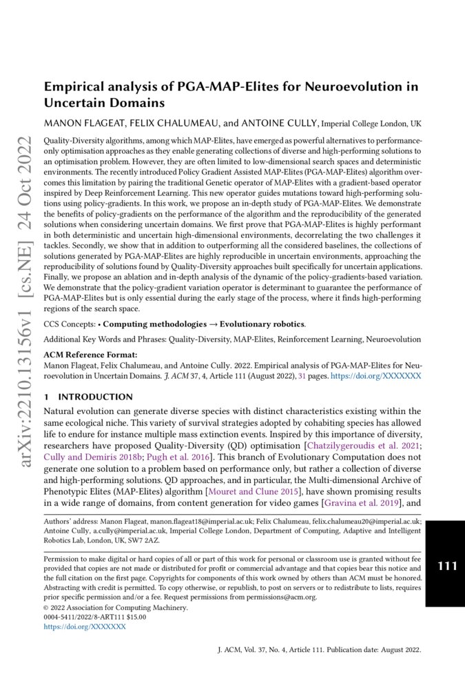 Empirical analysis of PGA-MAP-Elites for Neuroevolution in Uncertain ...
