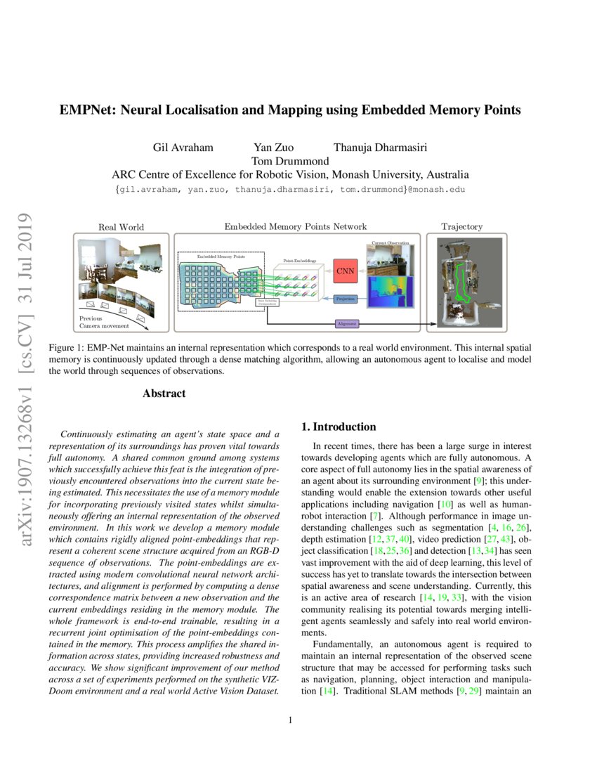 EMPNet: Neural Localisation and Mapping using Embedded Memory Points ...