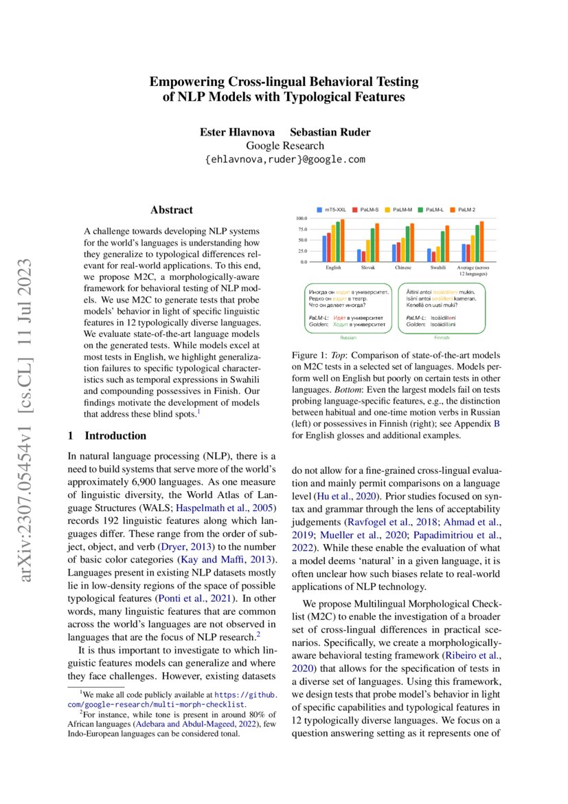 Empowering Cross-lingual Behavioral Testing of NLP Models with ...