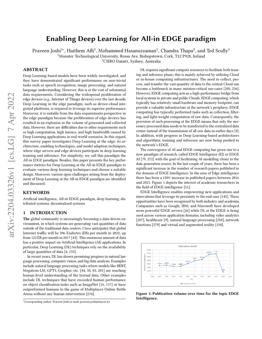 Enabling Deep Learning for All-in EDGE paradigm | DeepAI