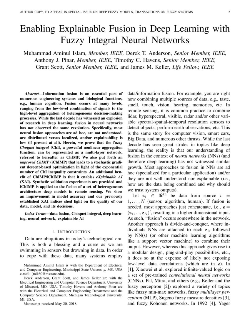 Enabling Explainable Fusion In Deep Learning With Fuzzy Integral Neural Networks Deepai 