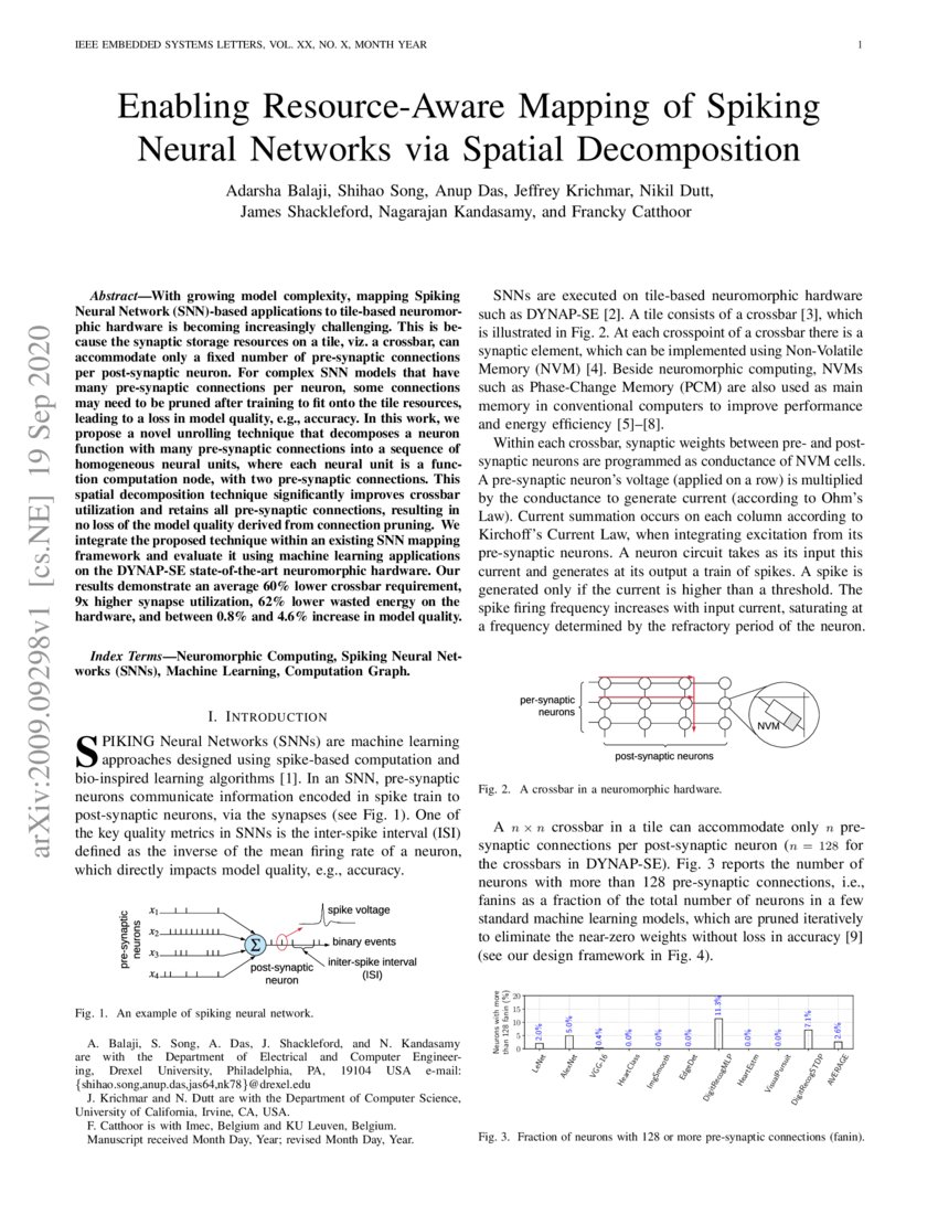 Enabling Resource-Aware Mapping of Spiking Neural Networks via Spatial Decomposition | DeepAI