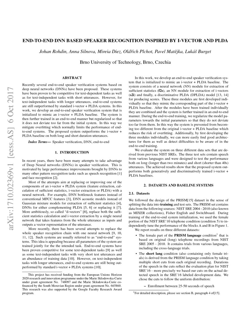 End-to-end DNN Based Speaker Recognition Inspired by i-vector and PLDA | DeepAI