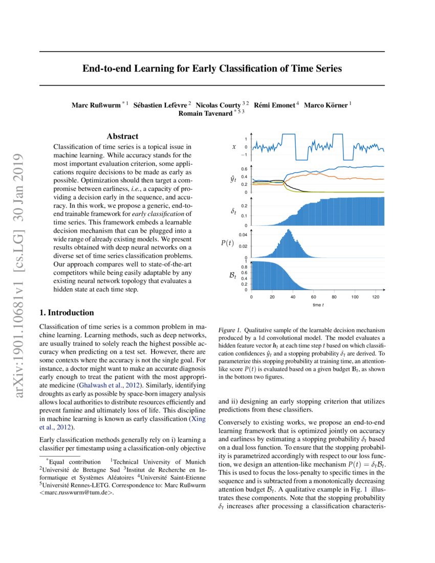 End-to-end Learning for Early Classification of Time Series | DeepAI