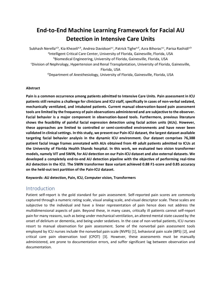 End-to-End Machine Learning Framework for Facial AU Detection in ... End-to-End Machine Learning Framework for Facial AU Detection in ...