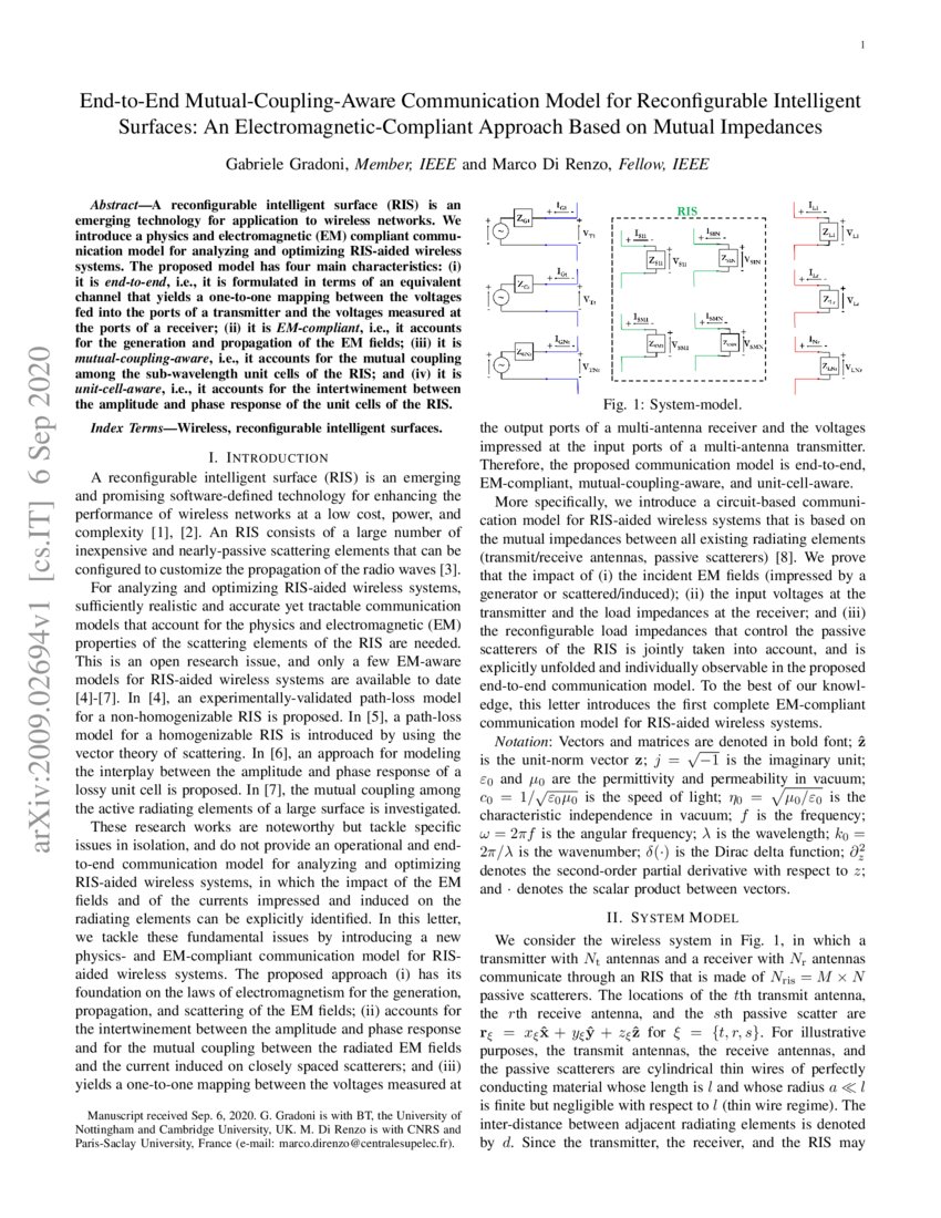 End-to-End Mutual-Coupling-Aware Communication Model for Reconfigurable Intelligent Surfaces: An ...