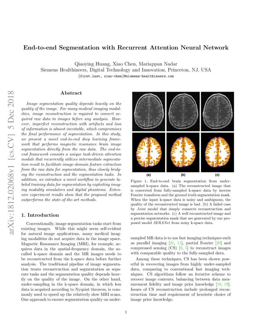 End-to-end Segmentation with Recurrent Attention Neural Network | DeepAI