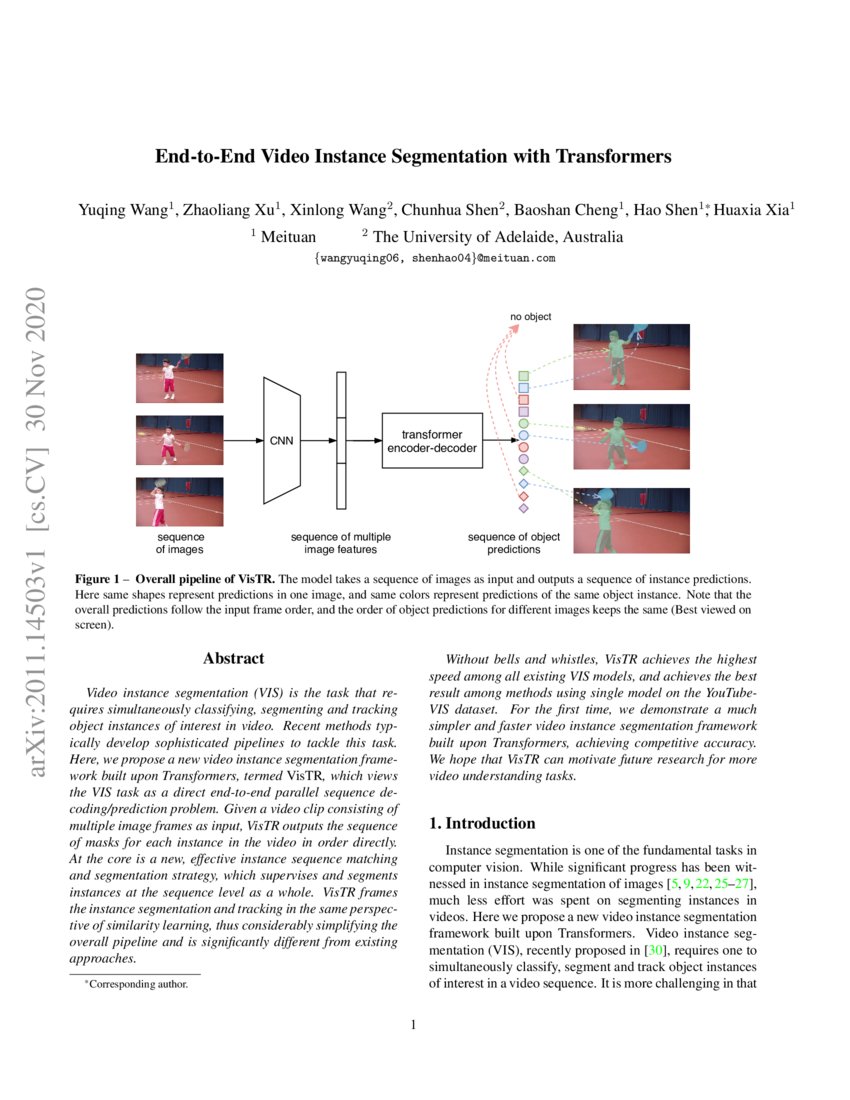 End-to-End Video Instance Segmentation with Transformers | DeepAI