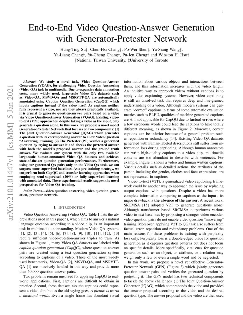 end-to-end-video-question-answer-generation-with-generator-pretester
