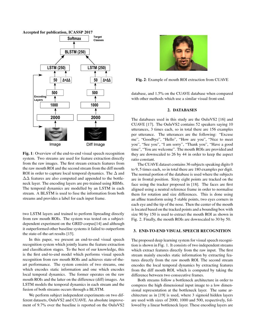 End-To-End Visual Speech Recognition With LSTMs | DeepAI