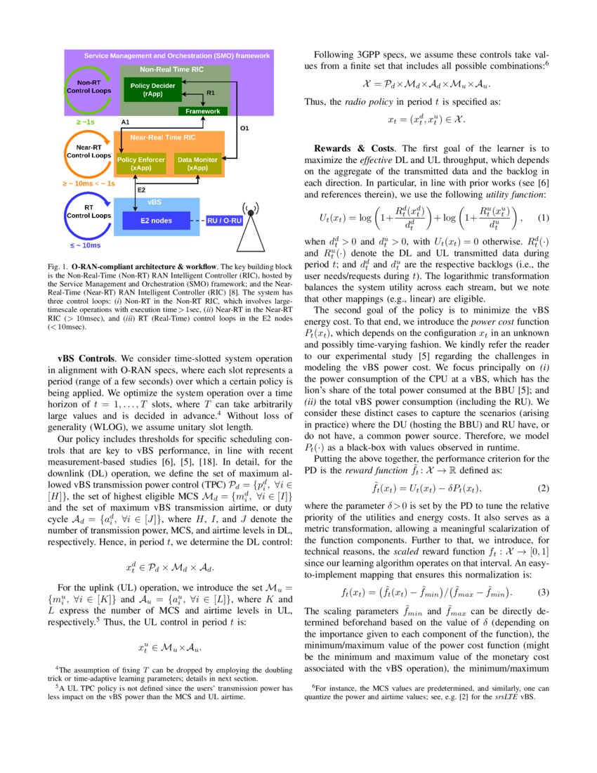 Energy Aware Scheduling Of Virtualized Base Stations In O Ran With Online Learning Deepai