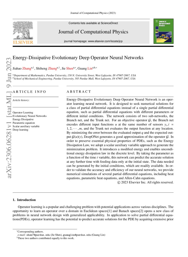 Energy Dissipative Evolutionary Deep Operator Neural Networks Deepai