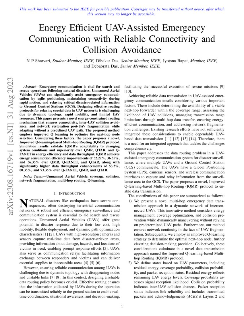 Energy Efficient Uav Assisted Emergency Communication With Reliable