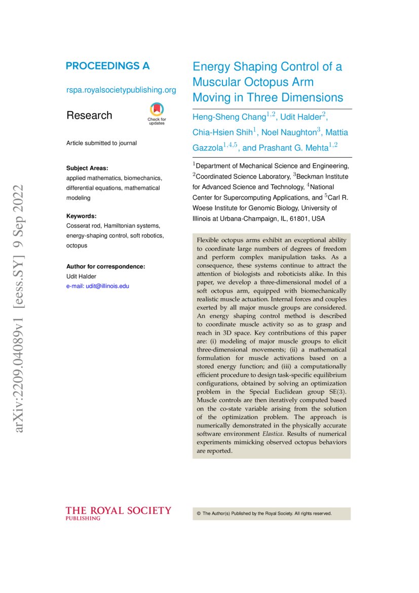 Energy Shaping Control of a Muscular Octopus Arm Moving in Three ...