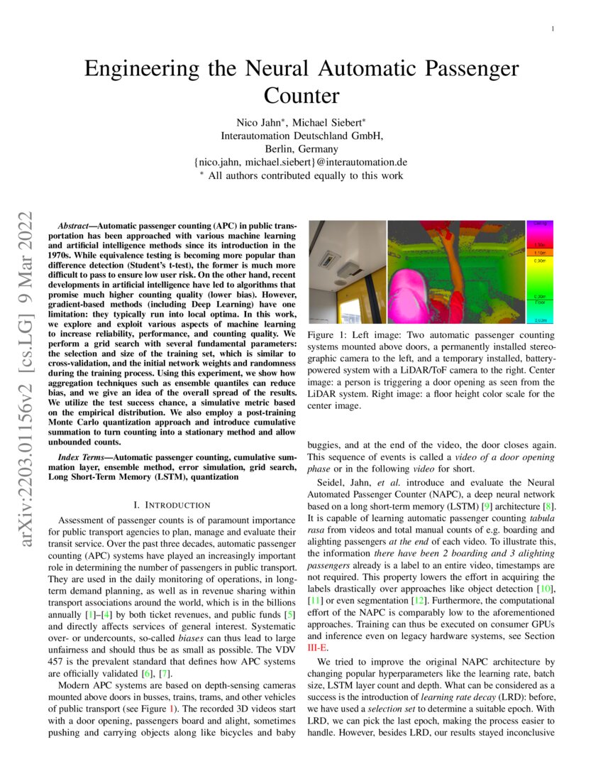 Engineering the Neural Automatic Passenger Counter | DeepAI
