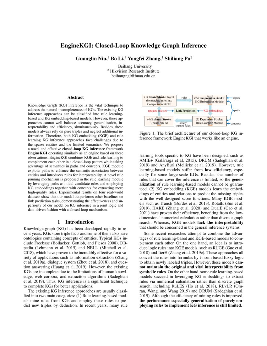 EngineKGI: Closed-Loop Knowledge Graph Inference | DeepAI