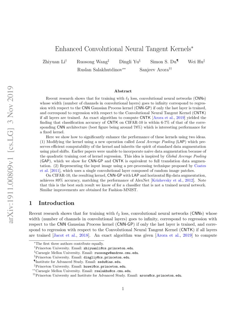 Enhanced Convolutional Neural Tangent Kernels | DeepAI