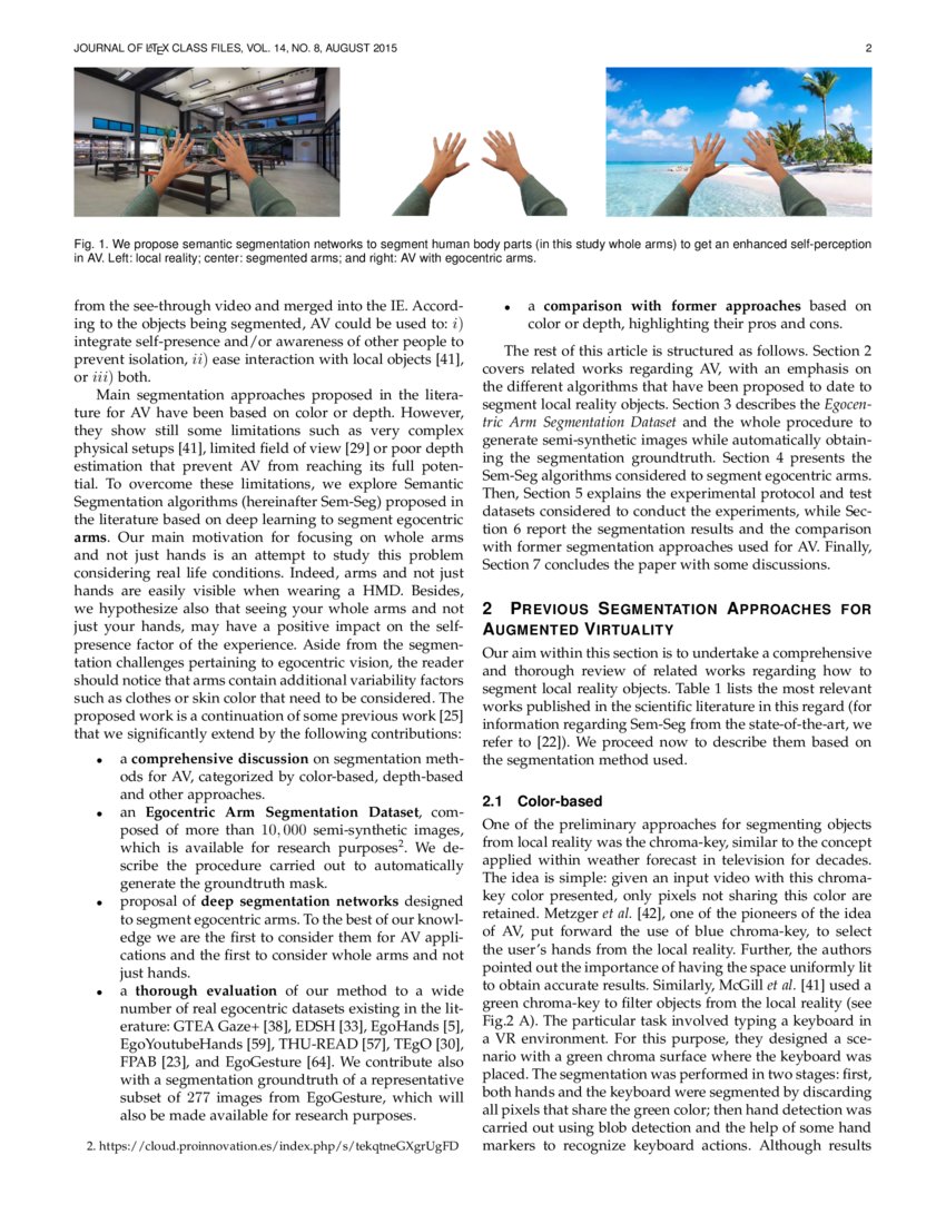 Enhanced Self-Perception in Mixed Reality: Egocentric Arm Segmentation ...