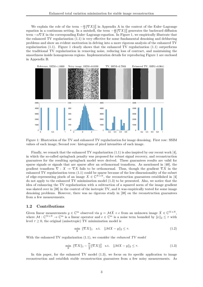 Enhanced total variation minimization for stable image reconstruction | DeepAI
