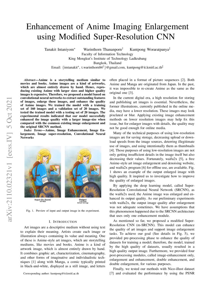 Enhancement of Anime Imaging Enlargement using Modified Super ...