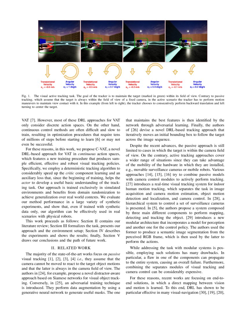 Enhancing Continuous Control of Mobile Robots for End-to-End Visual Active Tracking | DeepAI