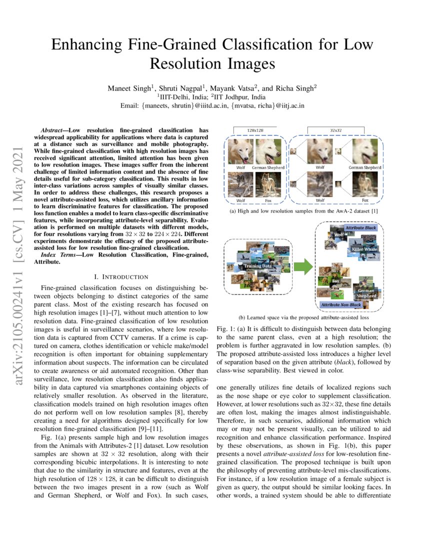Enhancing Fine-Grained Classification for Low Resolution Images | DeepAI