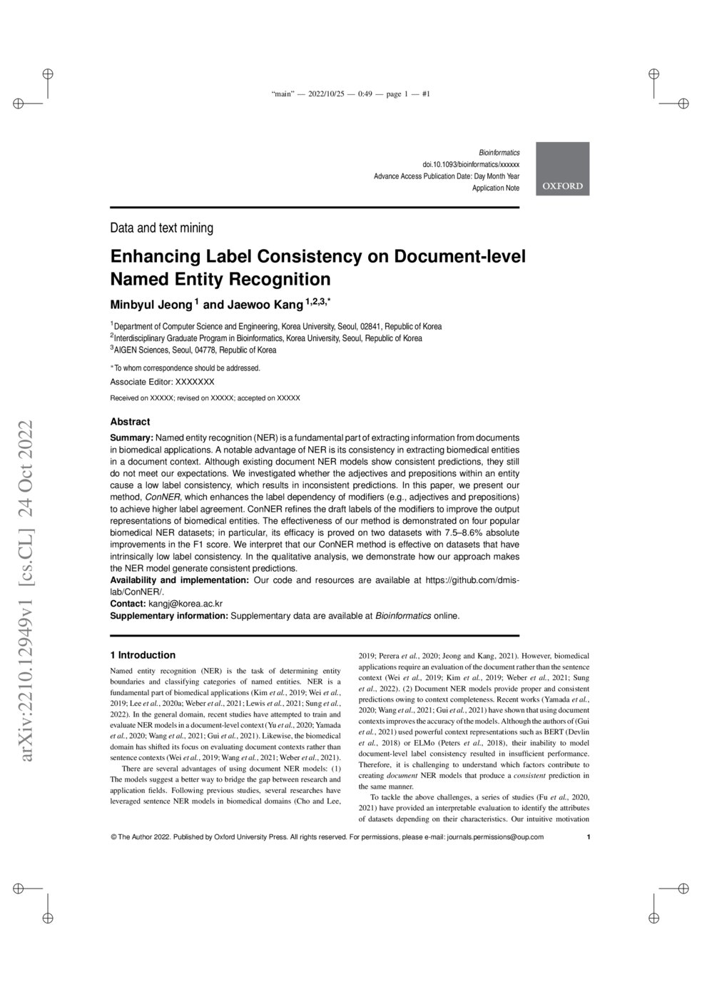 Enhancing Label Consistency on Document-level Named Entity Recognition | DeepAI