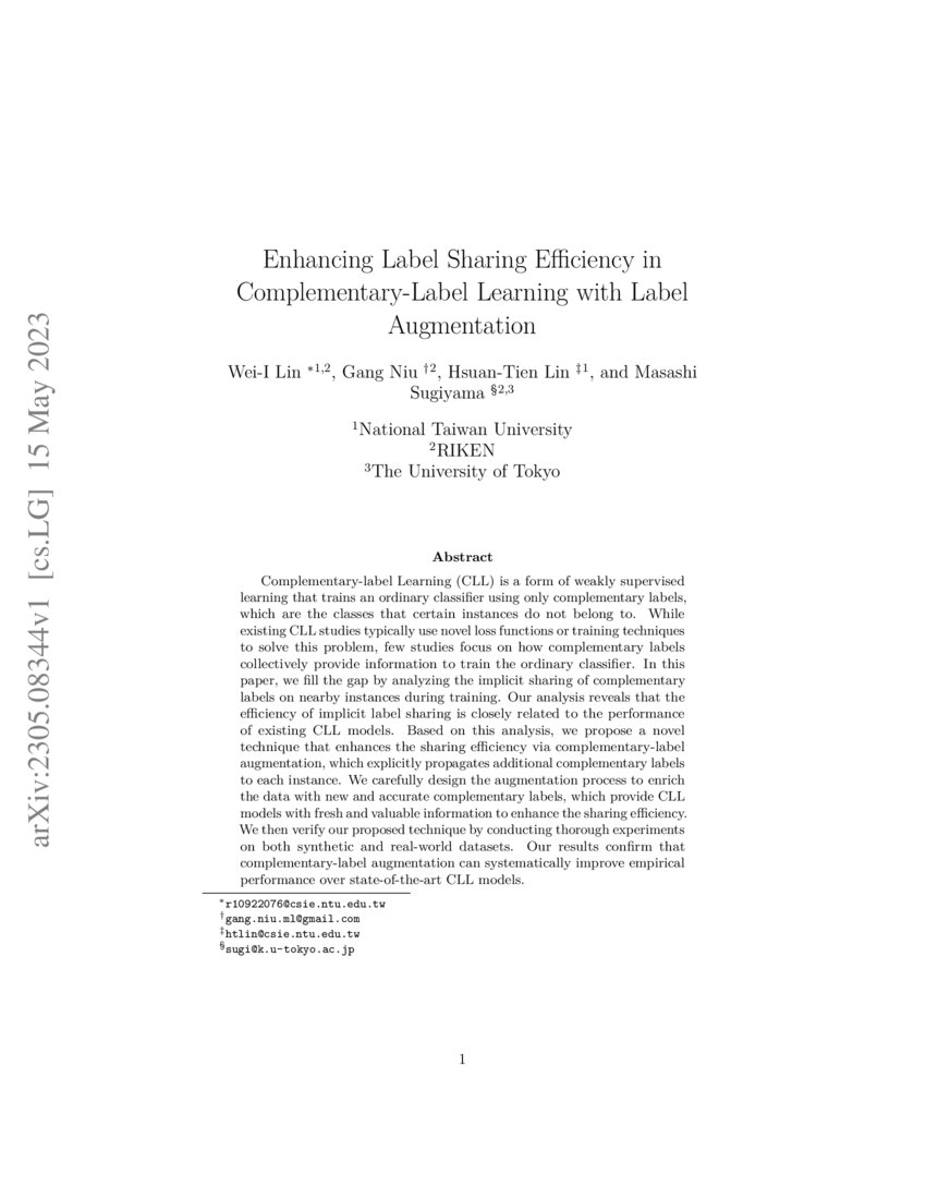 Enhancing Label Sharing Efficiency in Complementary-Label Learning with Label Augmentation | DeepAI