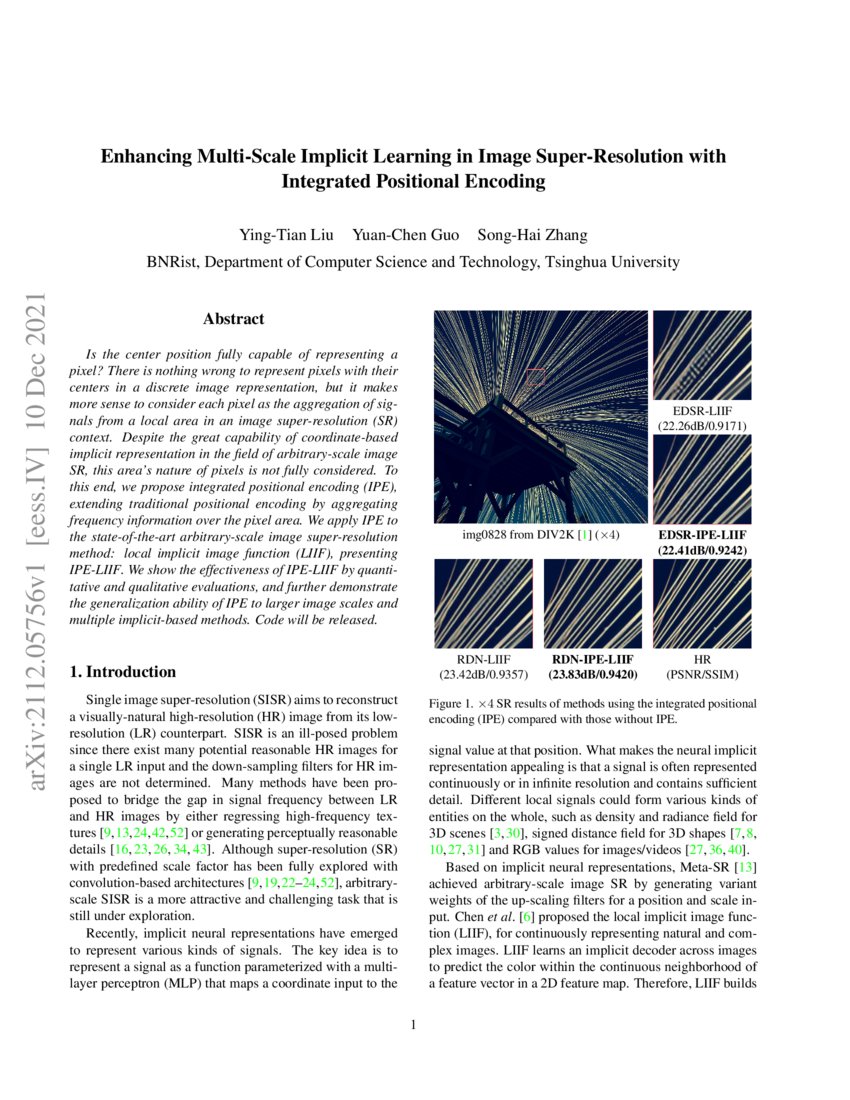 Enhancing Multi-Scale Implicit Learning in Image Super-Resolution with Integrated Positional ...