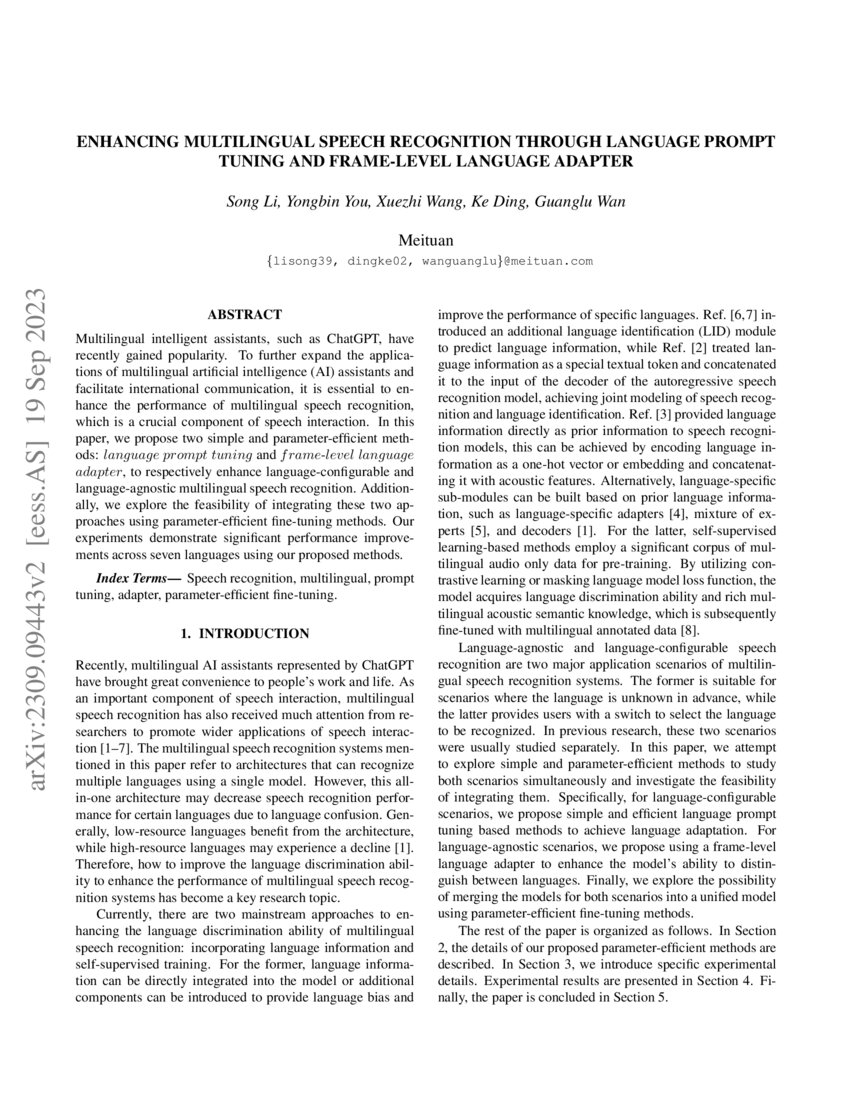 Enhancing Multilingual Speech Recognition through Language Prompt Tuning and Frame-Level ...