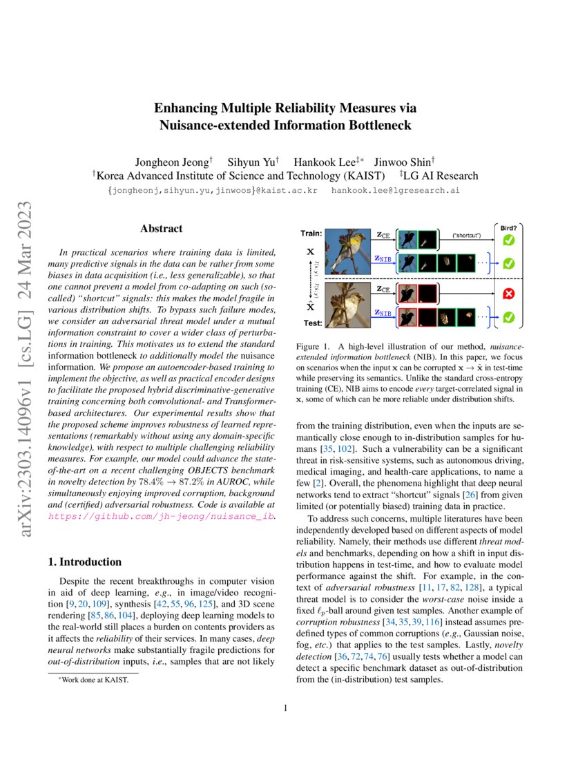Enhancing Multiple Reliability Measures Via Nuisance Extended Information Bottleneck Deepai