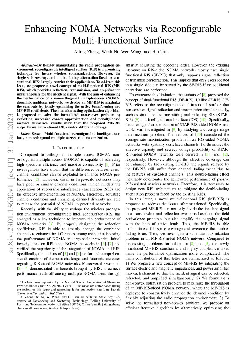 Enhancing Noma Networks Via Reconfigurable Multi Functional Surface Deepai