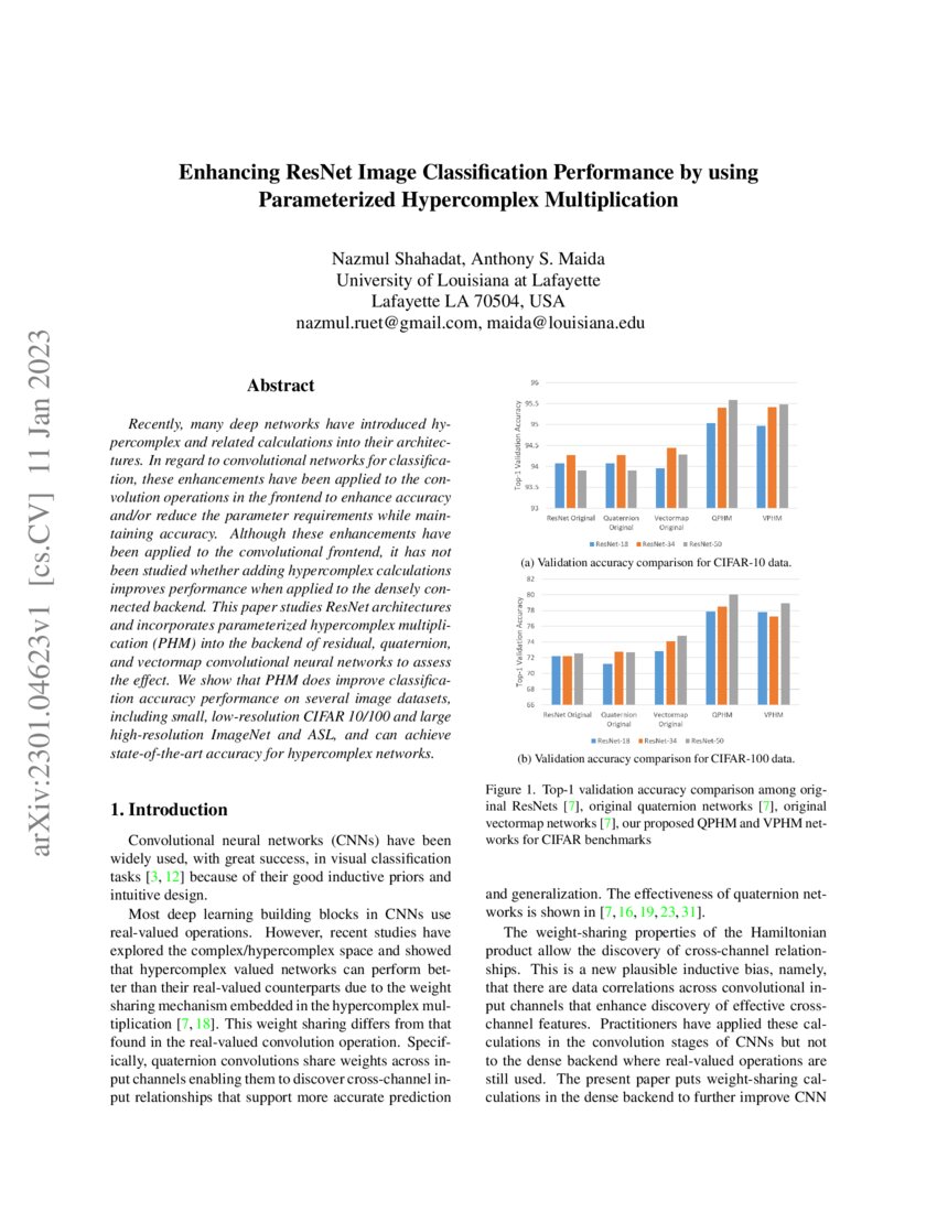 Enhancing ResNet Image Classification Performance by using ... Enhancing ResNet Image Classification Performance by using ...