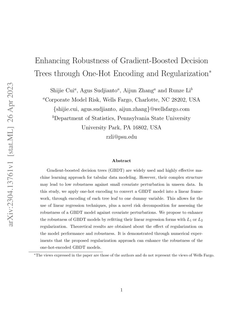 Enhancing Robustness Of Gradient Boosted Decision Trees Through One Hot Encoding And
