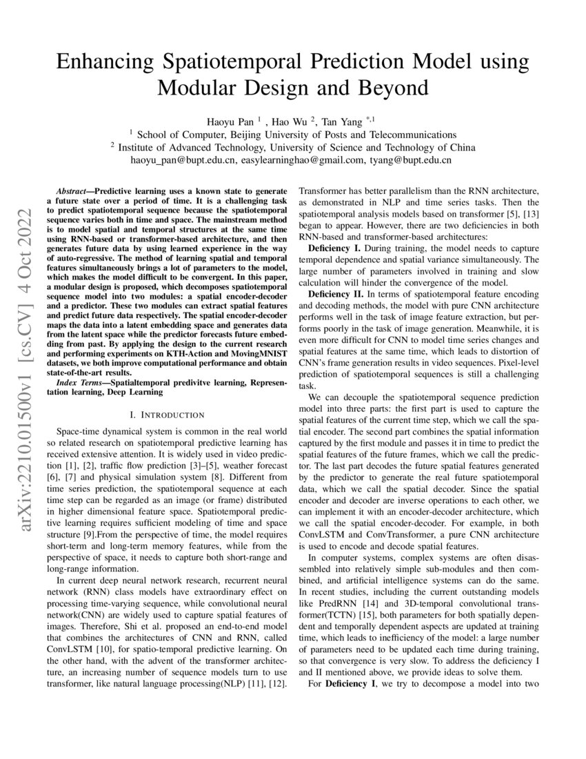 Enhancing Spatiotemporal Prediction Model Using Modular Design And Beyond Deepai