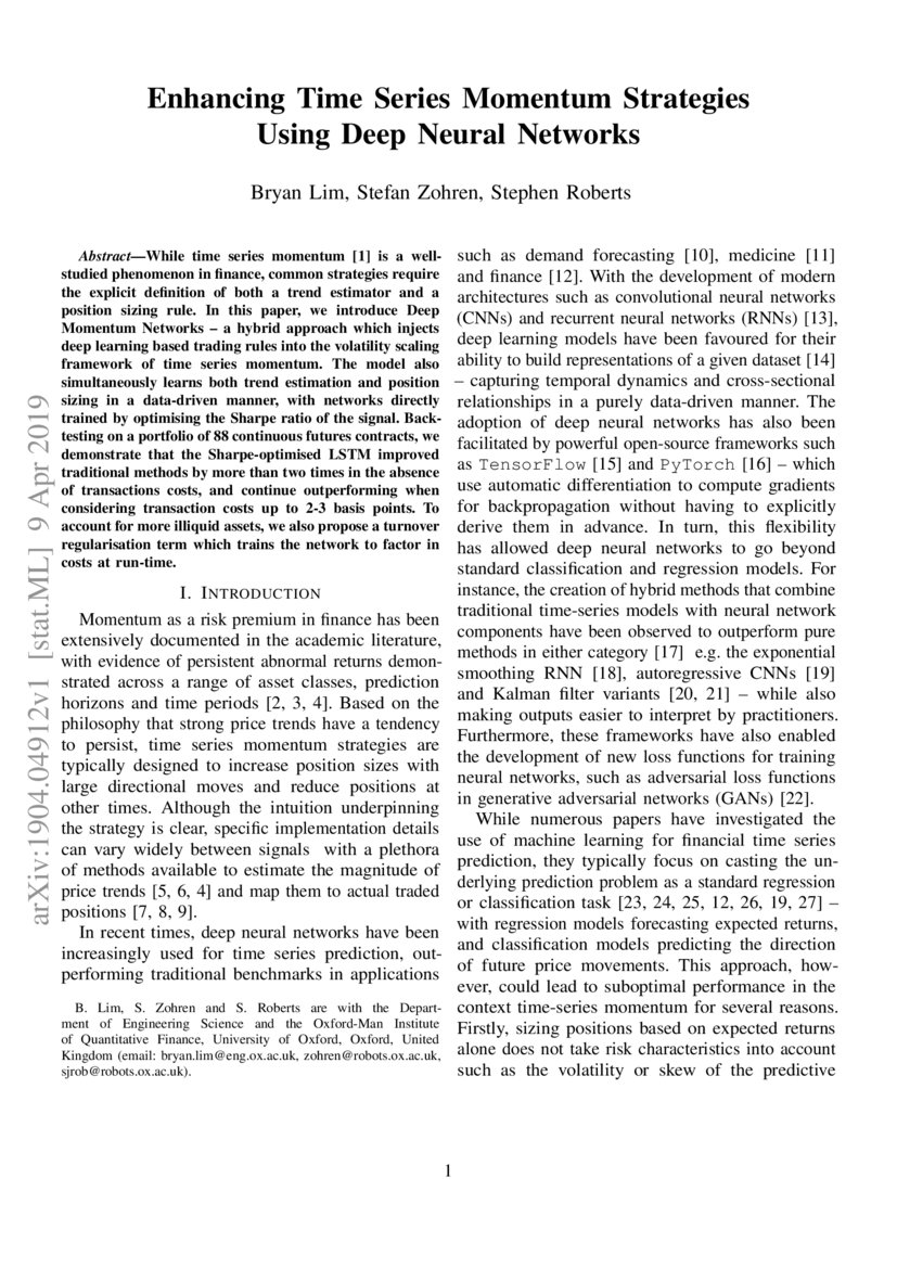 Enhancing Time Series Momentum Strategies Using Deep Neural Networks