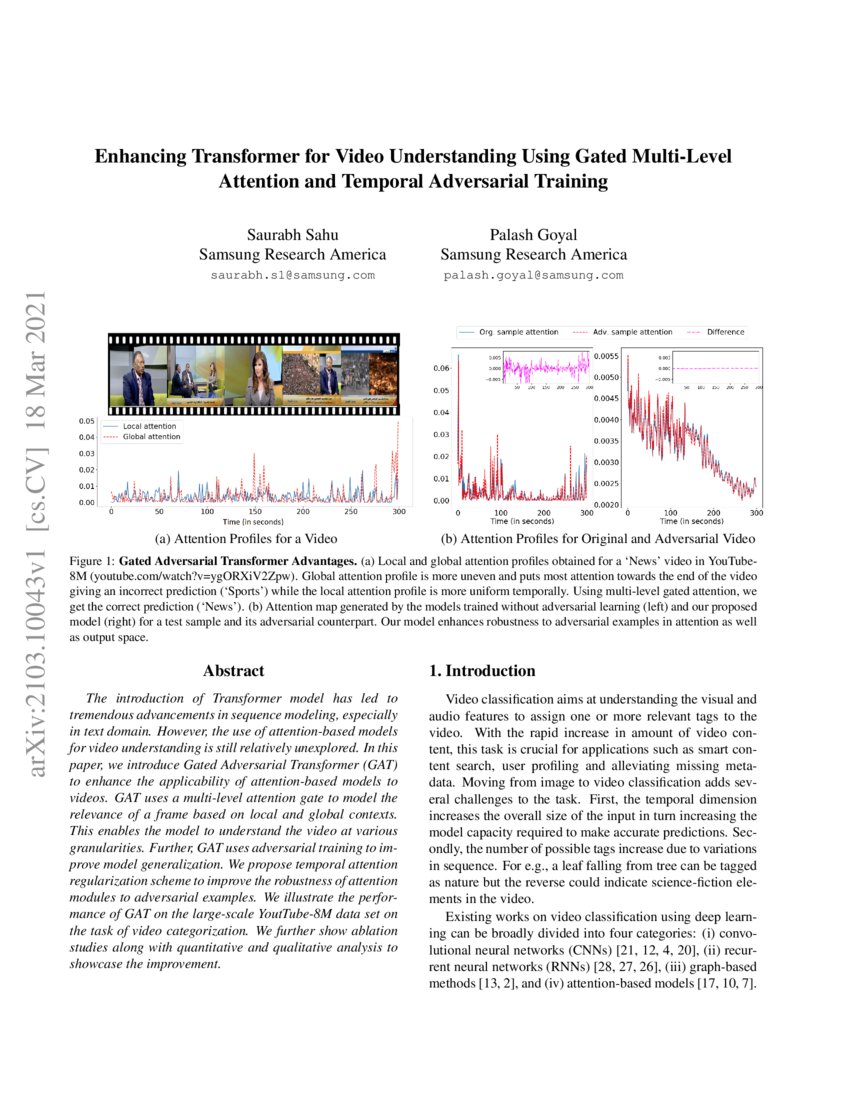 Enhancing Transformer for Video Understanding Using Gated Multi-Level Attention and Temporal ...