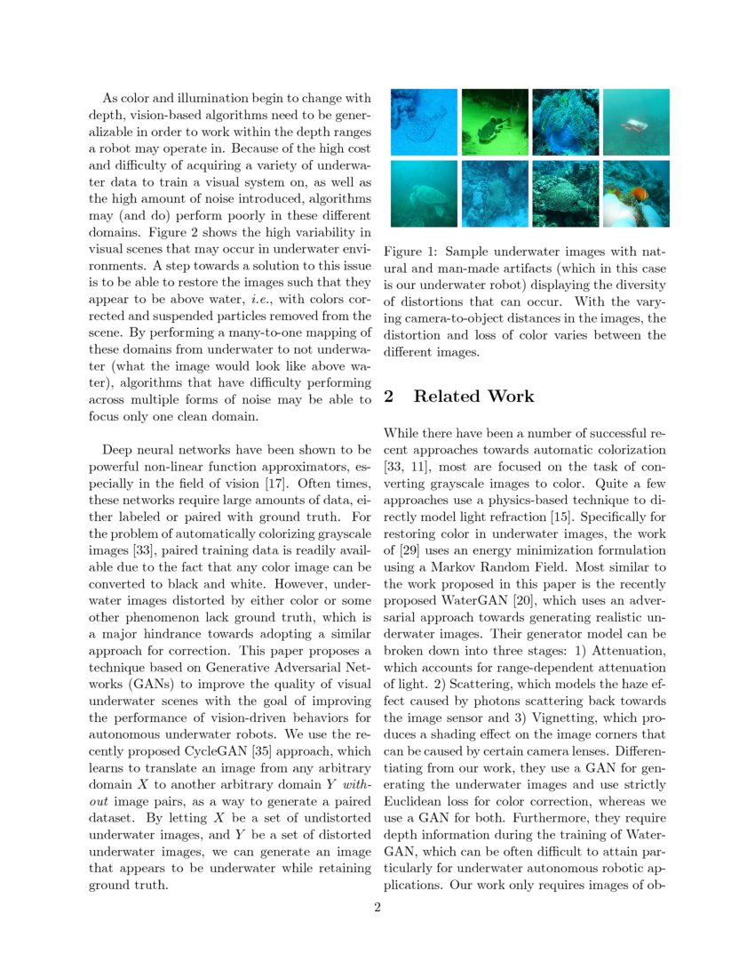 Enhancing Underwater Imagery Using Generative Adversarial Networks Deepai