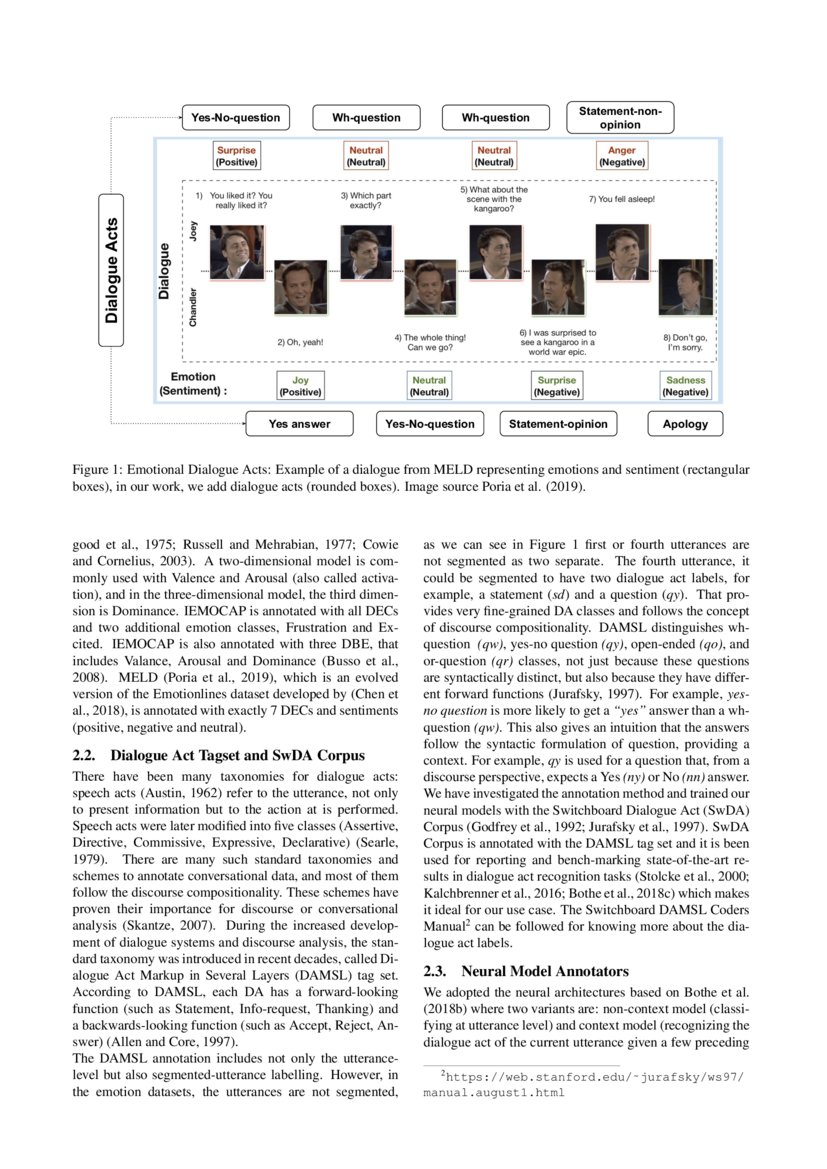 Enriching Existing Conversational Emotion Datasets with Dialogue Acts using Neural Annotators ...
