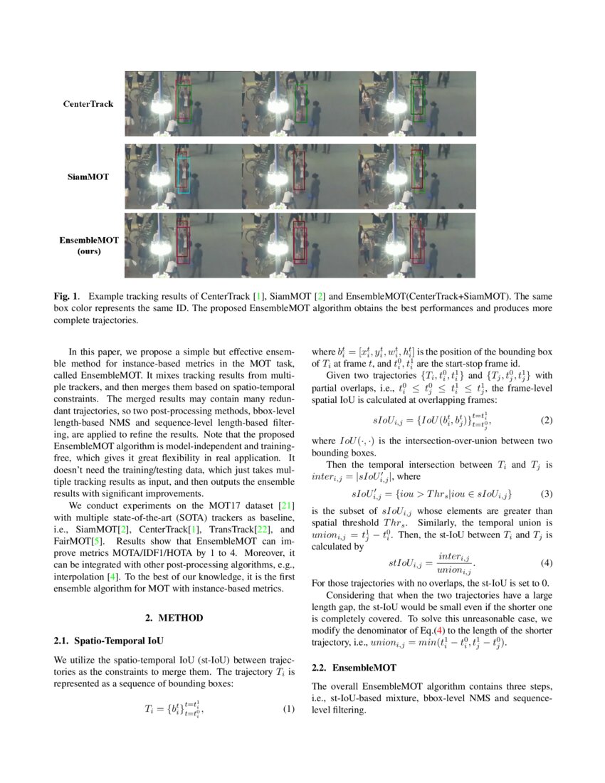 Ensemblemot A Step Towards Ensemble Learning Of Multiple Object
