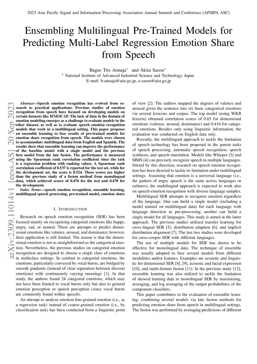 Ensembling Multilingual Pre Trained Models For Predicting Multi Label Regression Emotion Share