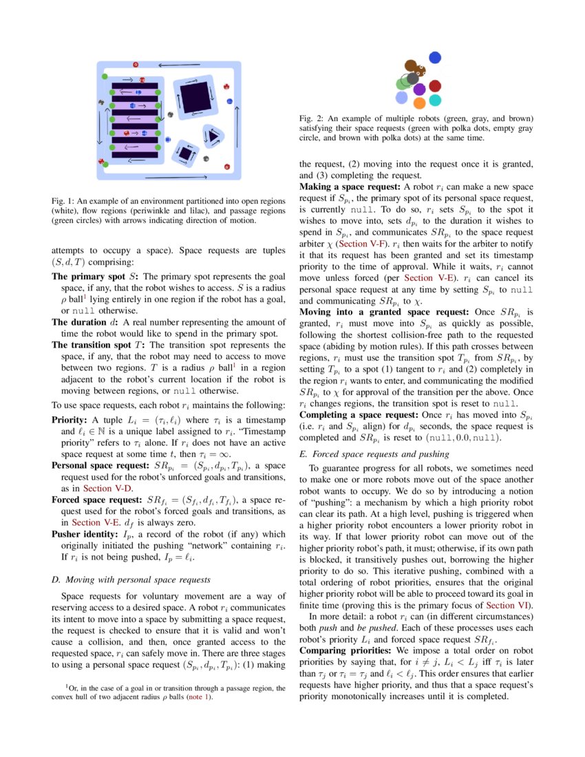 Ensuring Progress For Multiple Mobile Robots Via Space Partitioning Motion Rules And