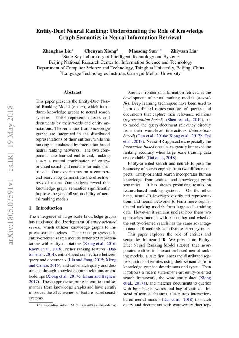 Entity Duet Neural Ranking Understanding The Role Of Knowledge Graph Semantics In Neural