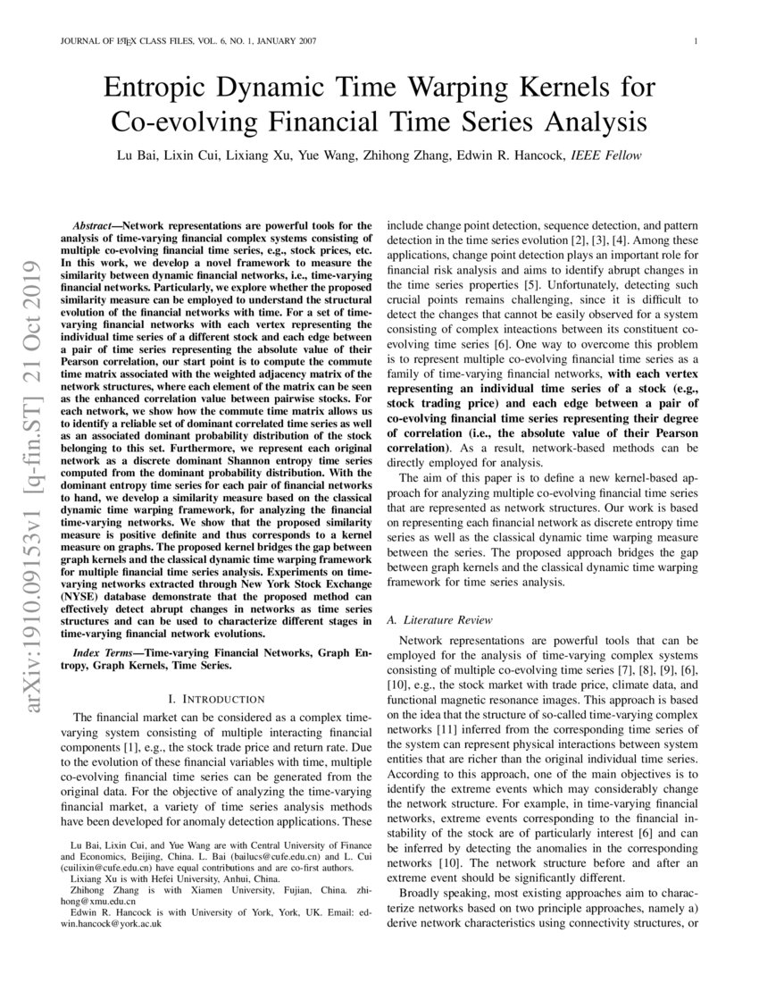 Entropic Dynamic Time Warping Kernels for Co-evolving Financial Time ...