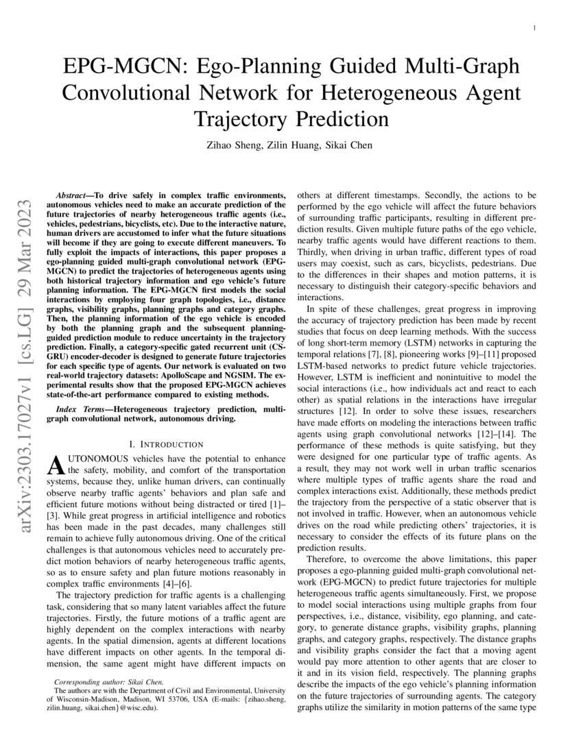 Epg Mgcn Ego Planning Guided Multi Graph Convolutional Network For Heterogeneous Agent