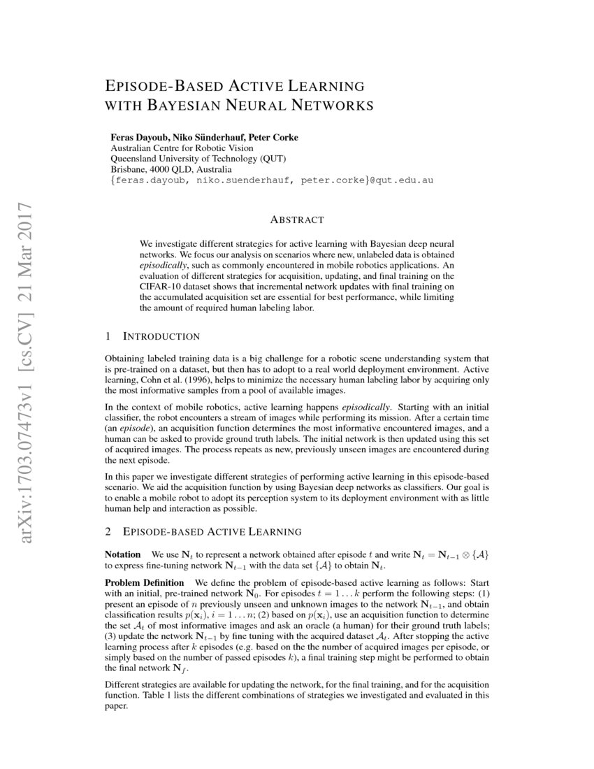 Episode-Based Active Learning with Bayesian Neural Networks | DeepAI
