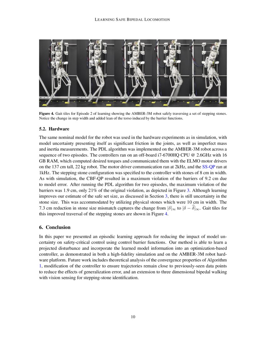 Episodic Learning for Safe Bipedal Locomotion with Control Barrier Functions and Projection-to ...